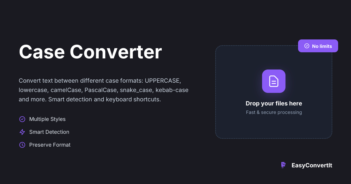 Case Converter - Convert Text Case Formats Online